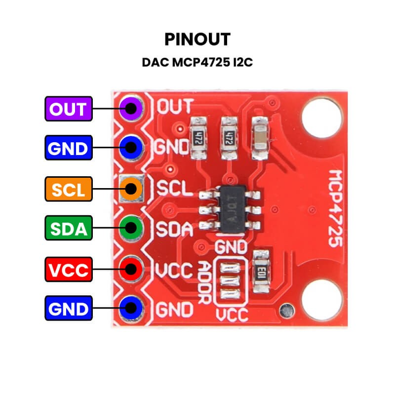 MCP4725 Modulo DAC I2C | Tienda de Electrónica